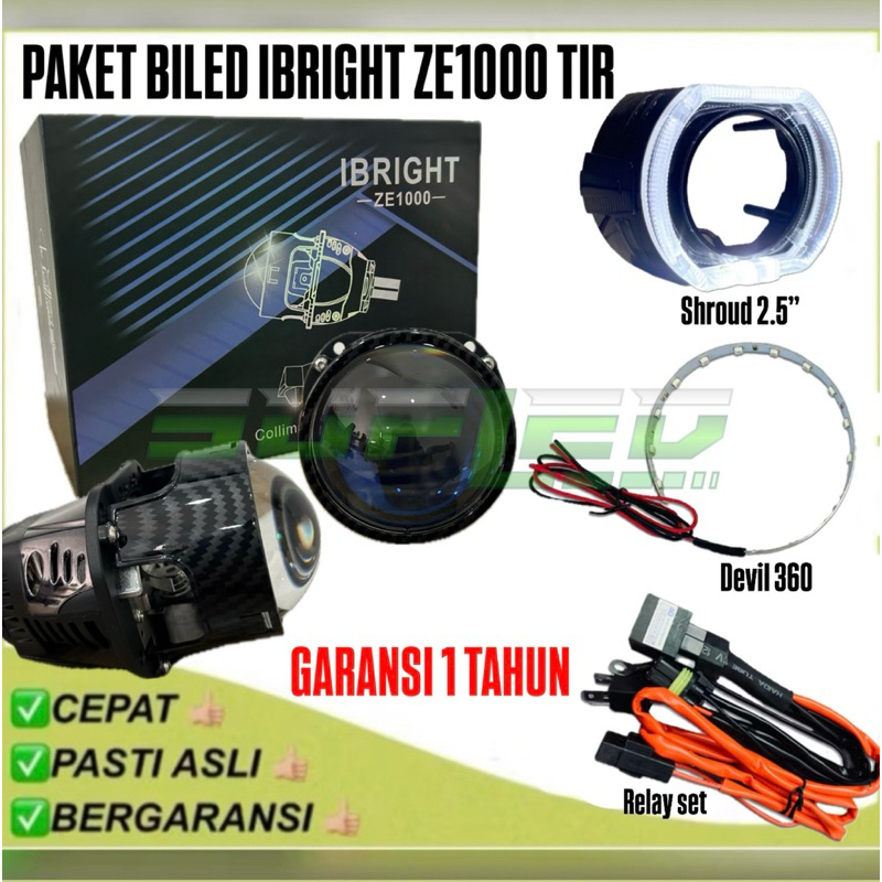 Jual PAKET BILED IBRIGHT ZE1000 COLLIMATOR + TIR 2.5” 2.5 INCH PUTIH ...
