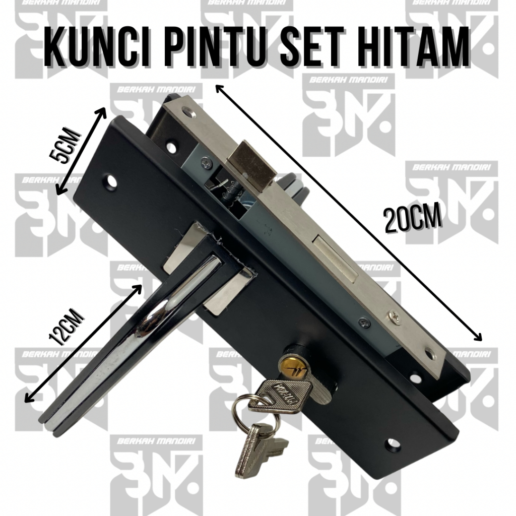 Jual Handle Kunci Pintu Rumah Ukuran tanggung 20 cm Set Body Kunci ...