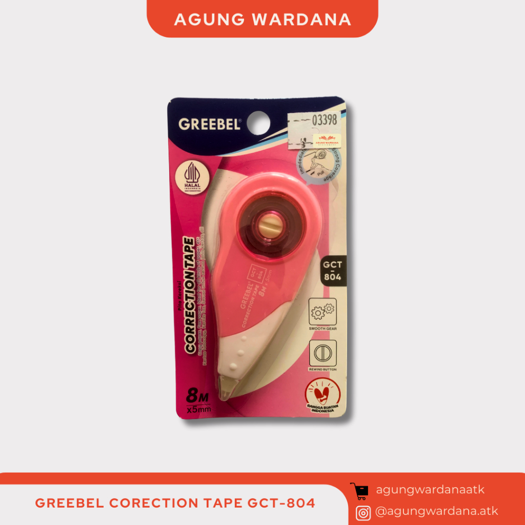 Jual GREEBEL CORECTION TAPE GCT-804 TIPE X KERTAS | Shopee Indonesia