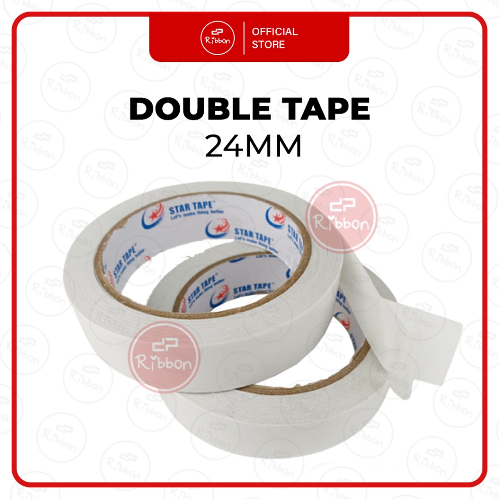 Jual Double Tape 24mm 20m Isolasi Bolak Balik STAR TAPE Selotip Murah | Shopee Indonesia