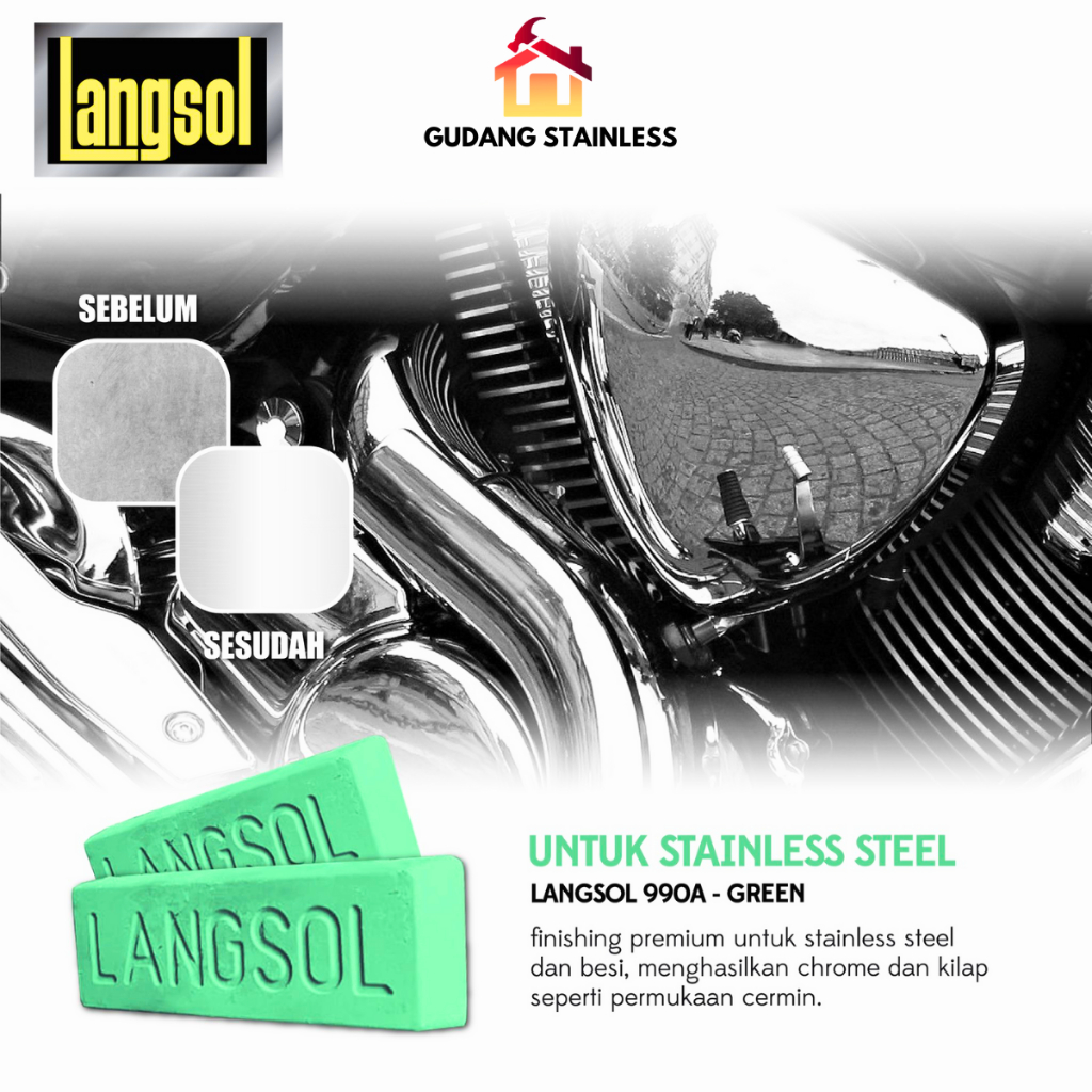 Jual LANGSOL Batu Hijau Poles Kilat Untuk Stainless | Shopee Indonesia