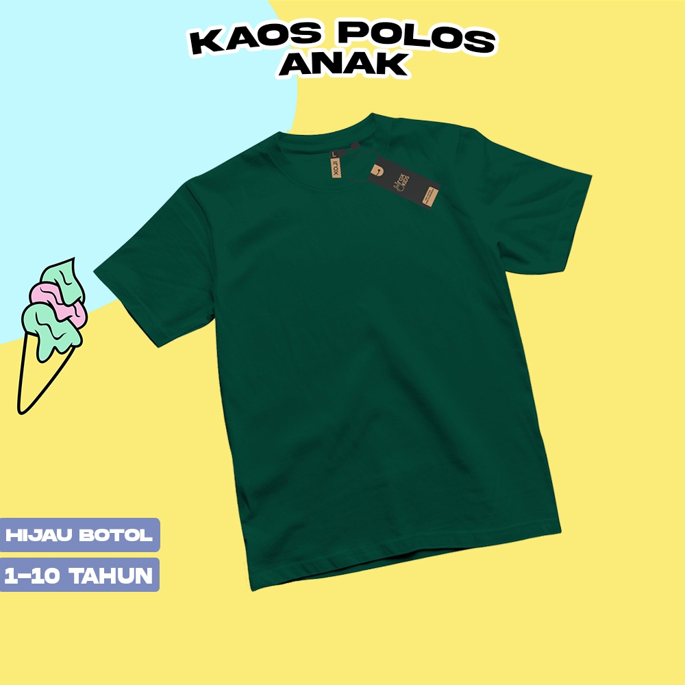 Jual Irox Kids Kaos Polos anak hijau Botol 1-10 Tahun Cotton Combed 30S | Shopee Indonesia