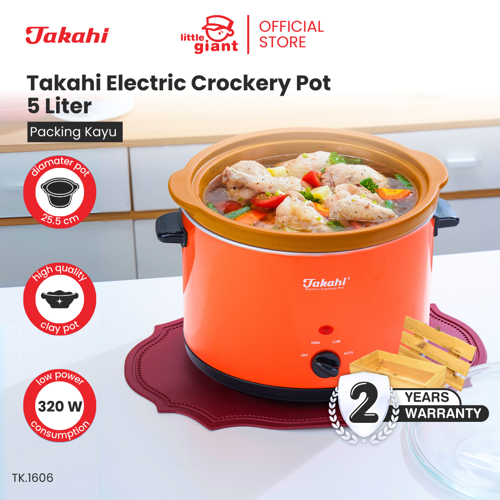 Jual Takahi Electric Crockery Pot 5 Liter-HR (Include Palet) | Slow Cooker MPASI | Shopee Indonesia