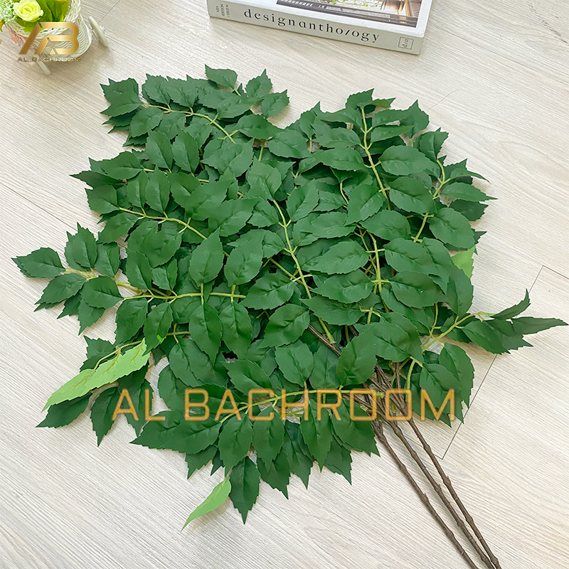 Jual DAUN MAWAR TANGKAI PREMIUM B8127 DAUN DEKORASI WEDDING ARTIFICIAL ...
