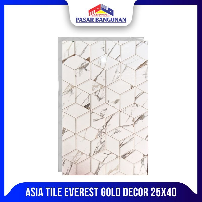 Jual Keramik Platinum Everest Gold Decor 25x40 KW1 | Shopee Indonesia