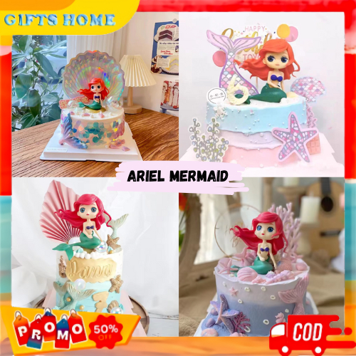 Jual Cake Topper Ariel Mermaid Putri Duyung / Hiasan Kue Miniatur Princess Ariel / Lucu / Topper ...