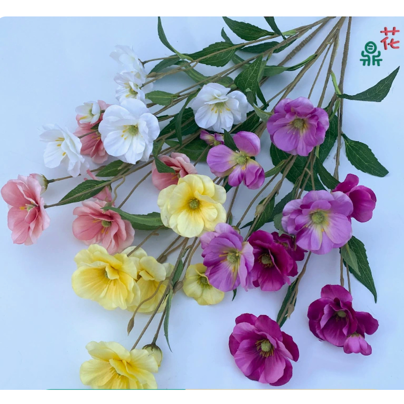 Jual Bunga Poppy Artifisial 4 Cabang Tangkai Plastik / Bunga Plastik ...
