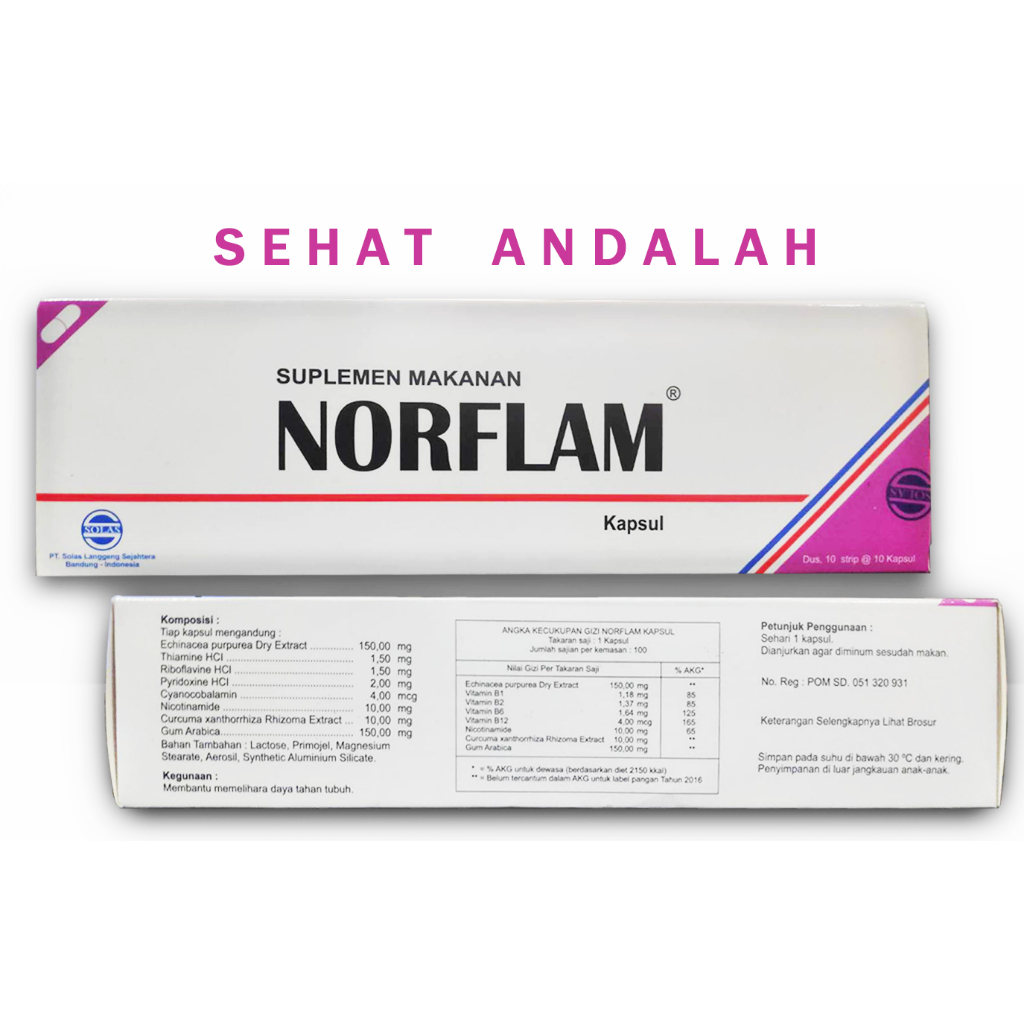 Jual NORFLAM (1 STRIP @10 KAPSUL) - SUPLEMEN MAKANAN ANTI PEMBENGKAKAN ...