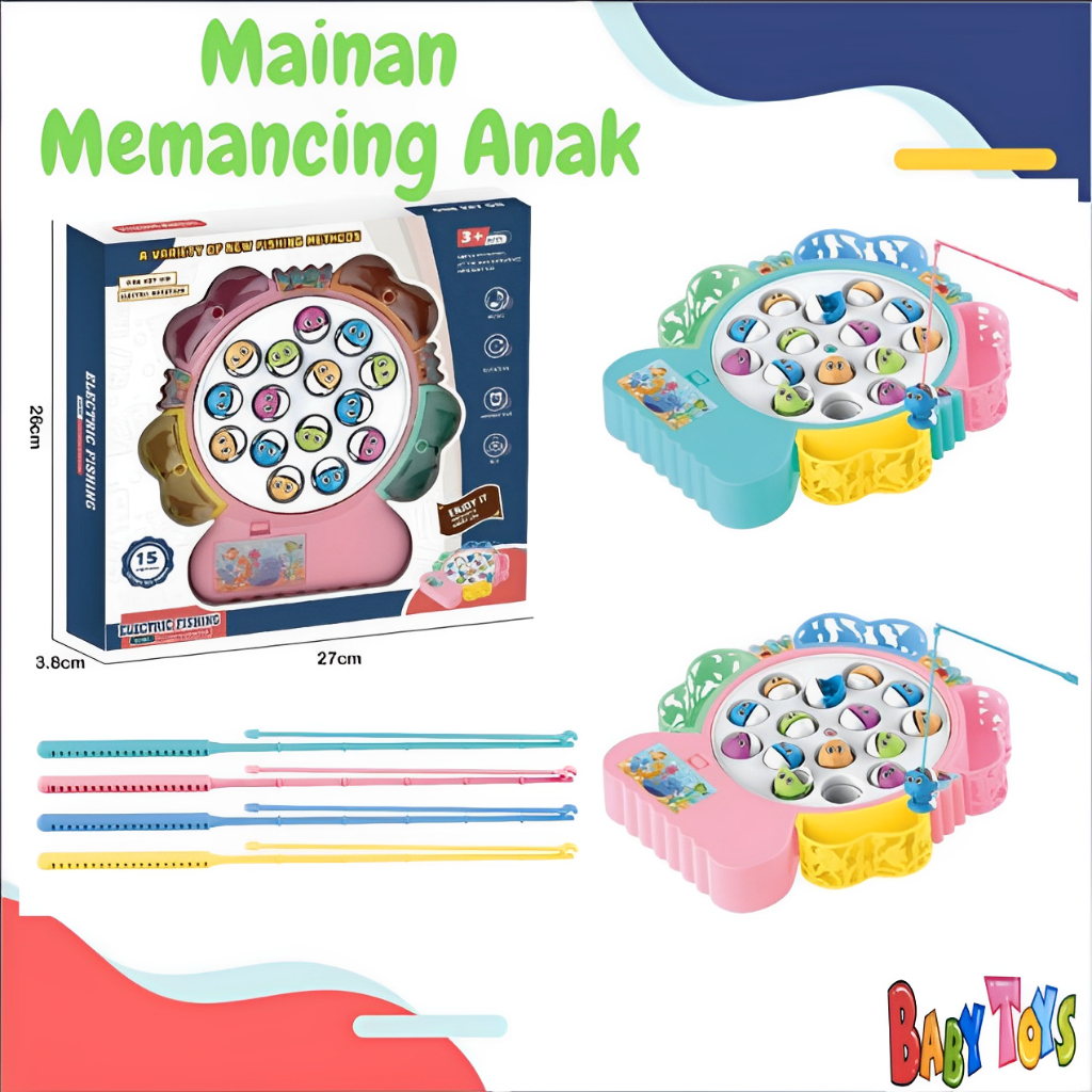 Jual BabyToys Mainan Pancing Ikan Putar Fishing Anak Bayi Edukasi ...