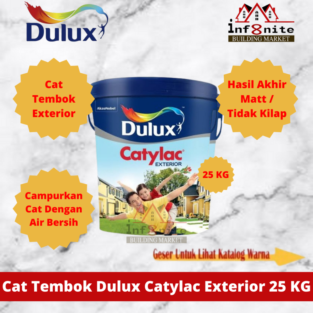 Jual Cat Tembok Dulux Catylac Exterior 25 KG Ready Mix Cat Grc Plafon ...