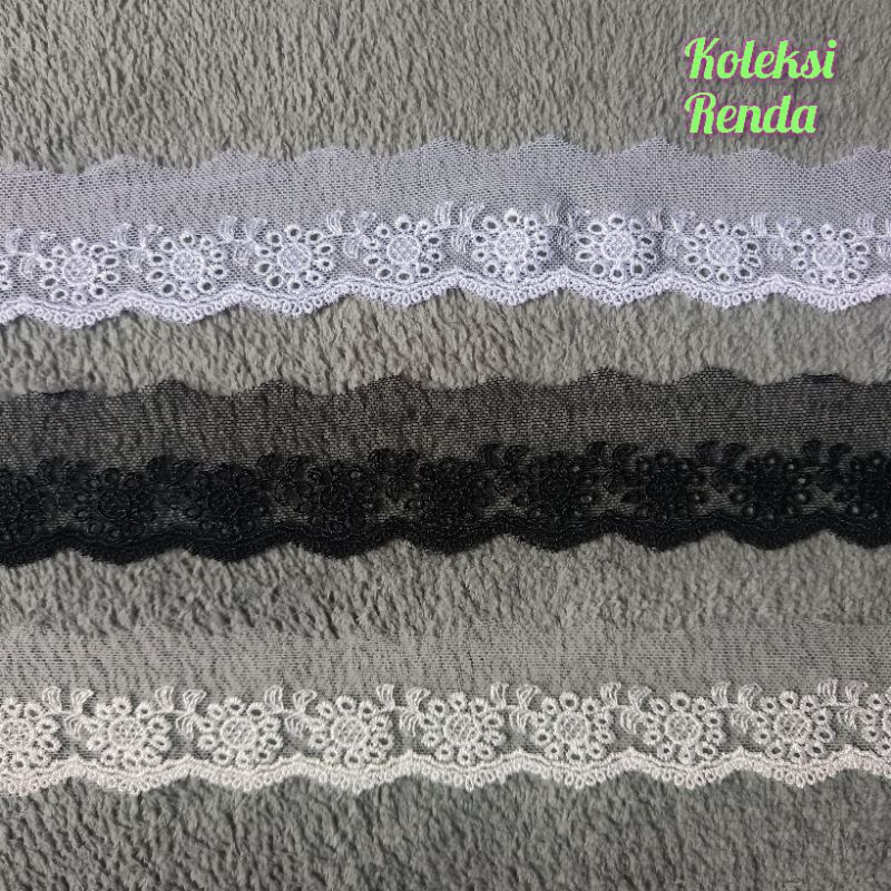 Jual Renda tile, renda tulle, renda bordir (per roll 15yard) | Shopee ...