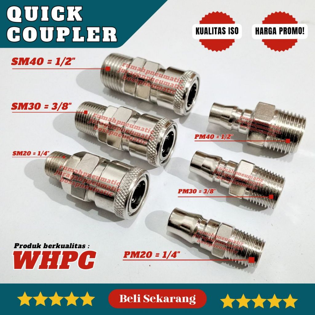 Jual GROSIR QUICK COUPLER NEPEL 1JALUR PASS WAY BEST QUALITY ISO SM20 SM30 SM40 PM20 PM30 PM40 ...