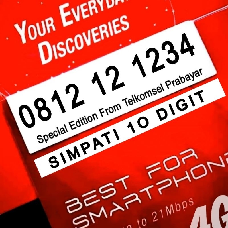 Jual NOMOR CANTIK SIMPATI 10 DIGIT TELKOMSEL PRABAYAR SPESIAL 4G LTE SUPPORT 5G | Shopee Indonesia