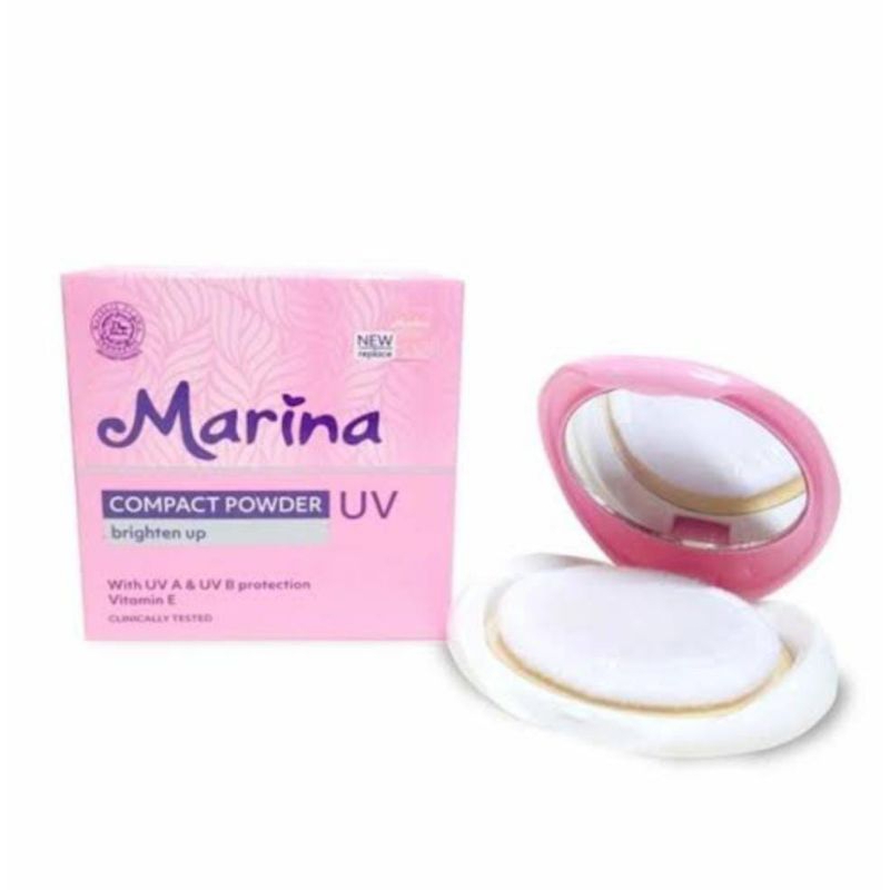 Jual Marina Glow UV Brighten Up Compact Powder Natural 12g | Shopee ...
