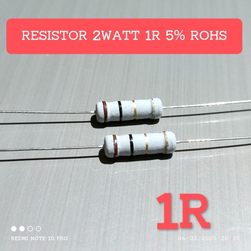 Jual 5 BUAH RESISTOR 2WATT 2W 1R 1 OHM CF 5% ROHS | Shopee Indonesia