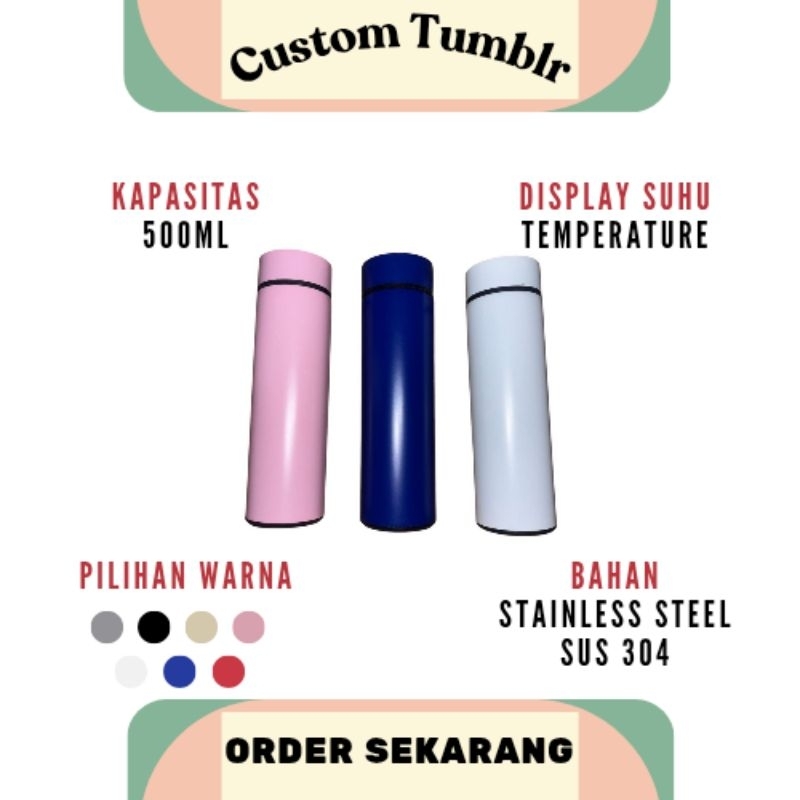 Jual Custom Tumblr Stainless Steel SUS 304 Kapasitas 500ml | Tumblr ...
