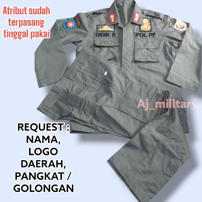 Jual Searagam PDL SATPOL PP POL PP bahan ripstop + atribut lengkap ...