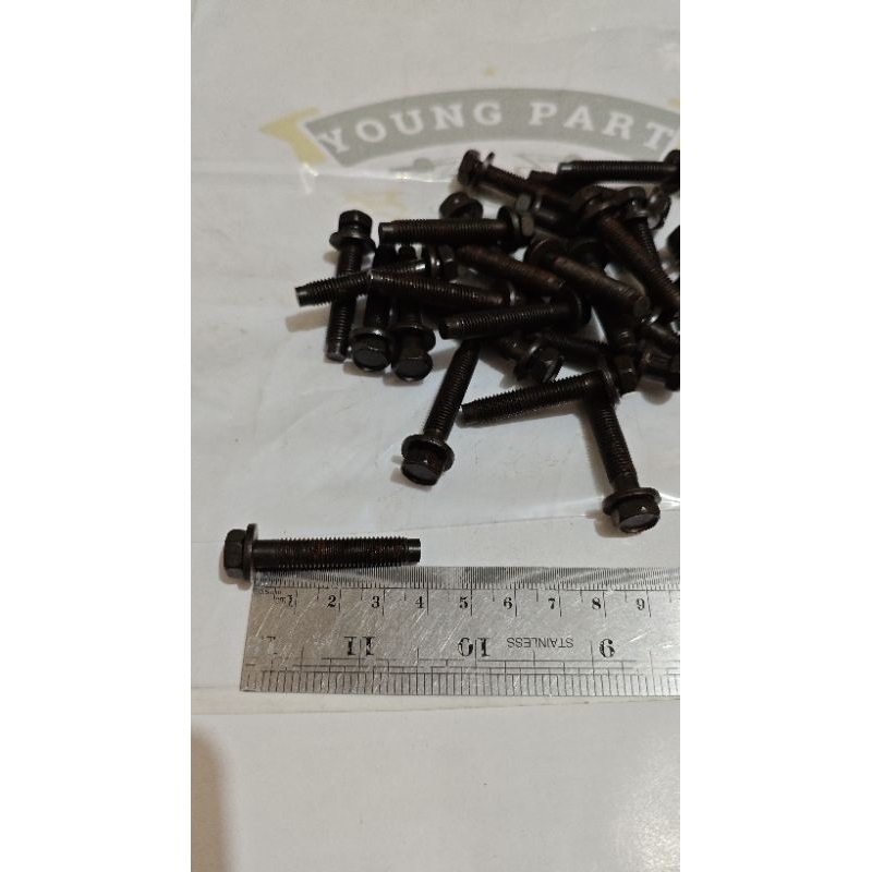 Jual Baut M7 x3.5+ada Ring plat Nempel Hitam Baja baut 11 /7 mm konci ...