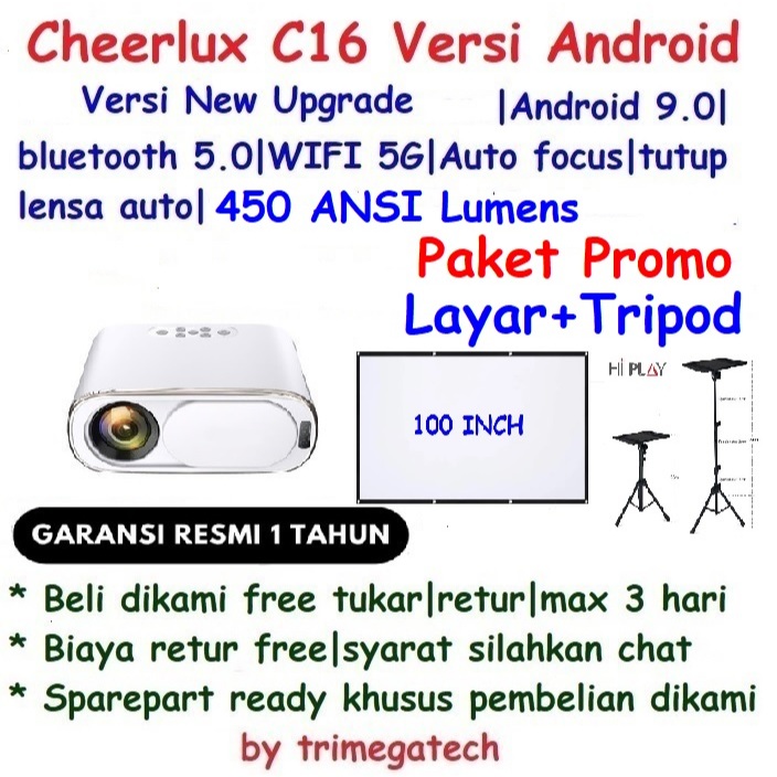 Jual Proyektor Cheerlux C16 Android 450 ANSI Smart Proyektor | Shopee ...