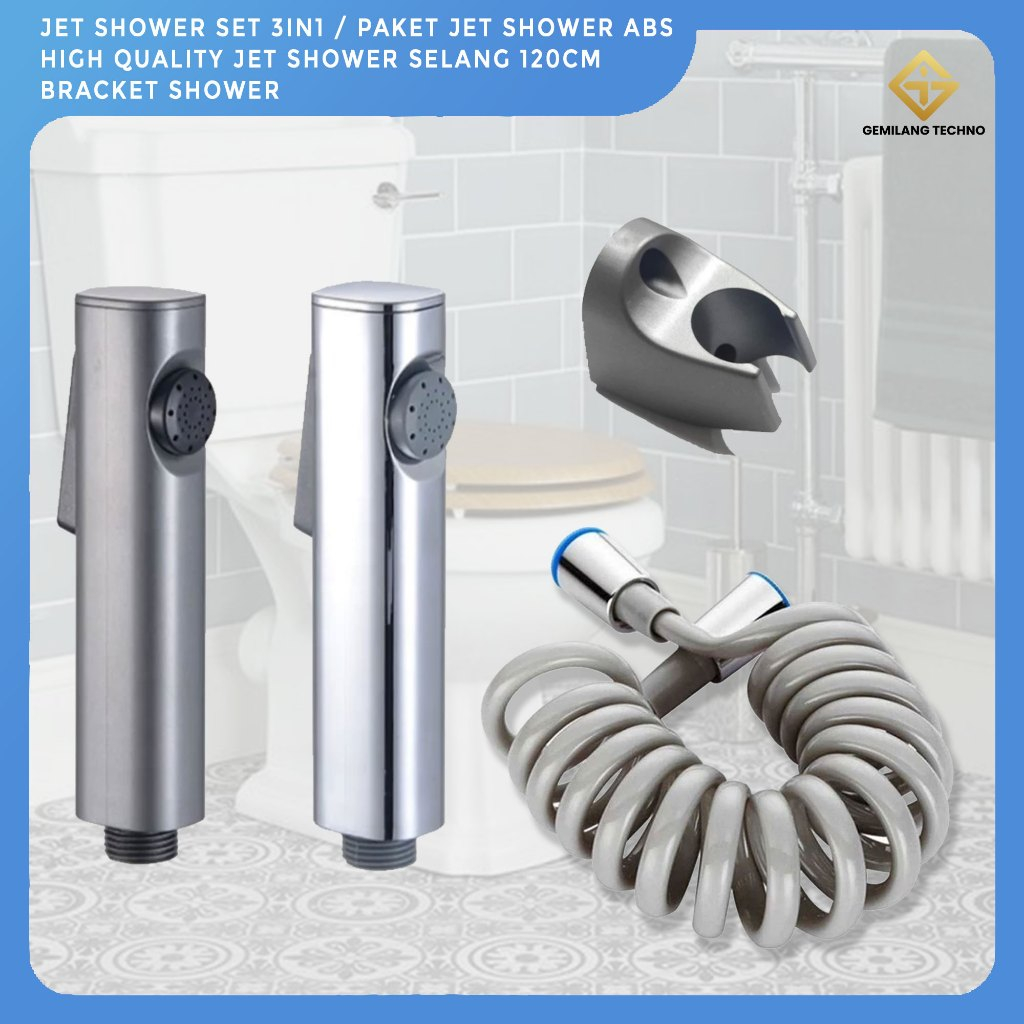 Jual Jet Shower Set 3 in 1 – Jet Shower Closet Kamar Mandi Bidet ABS ...