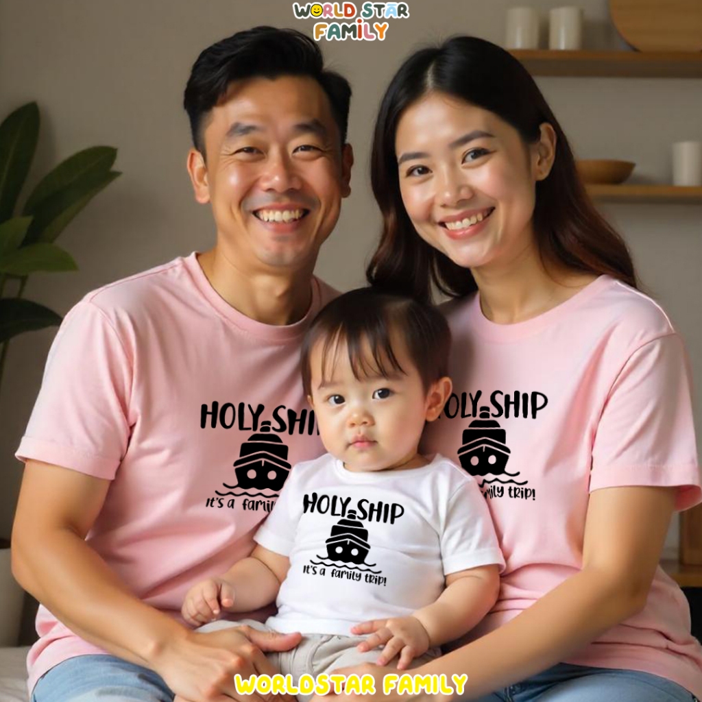 Jual WSF Kaos Couple Keluarga HOLY SHIP ITS'A FAMILY TRIP Kaos Couple ...