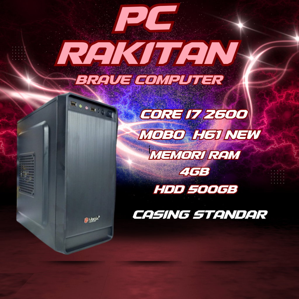 Jual PC Komputer CPU Rakitan Core I7 2600 Ram 4GB HDD 500GB Casing Standar Siap Pakai Admin ...