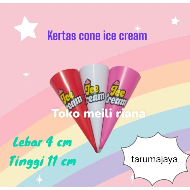 Jual kertas cone ice cream Sleeve cone eskrim contong es krim Kon ...