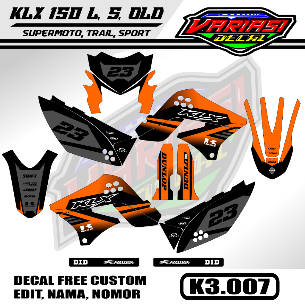 Jual DECAL STIKER KLX BF G SE NEW - DTRACKER SE - KLX GORDONS - KLX L, S OLD - CUSTOM DESAIN (A1 ...