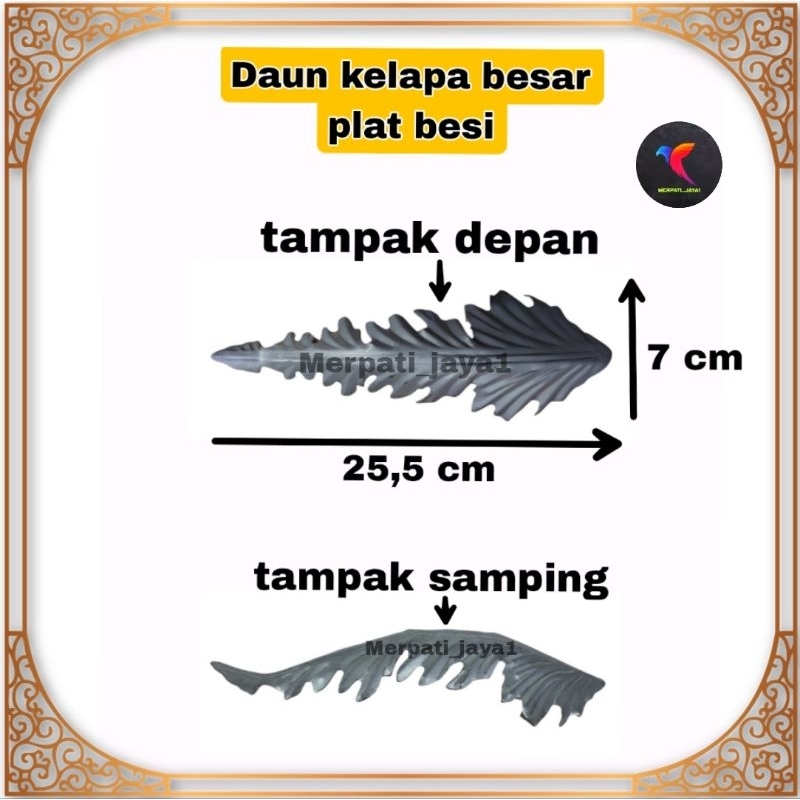 Jual Daun Kelapa besar / Lidah Api – Ornamen Hiasan Pagar dari besi ...