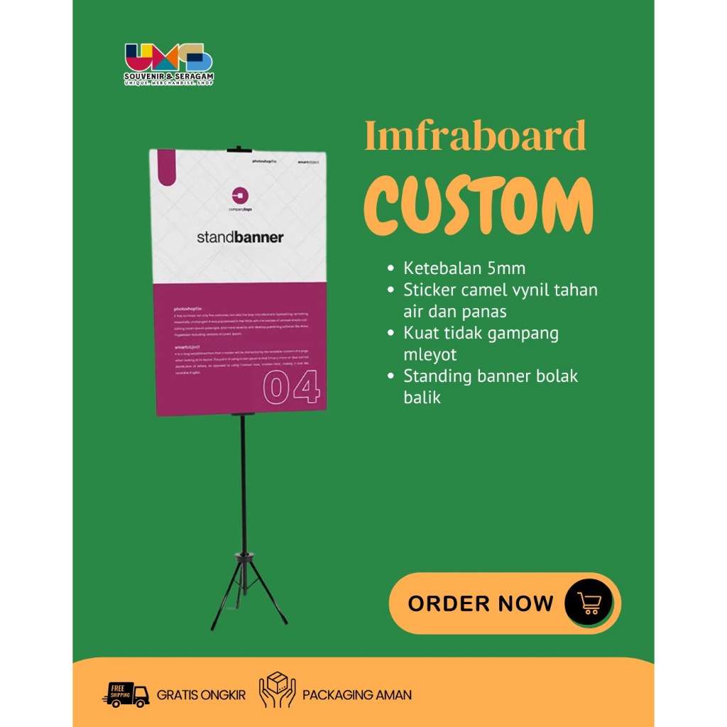 Jual IMFRABOARD CUSTOM, Tripod Banner Ukuran 80x60 | Shopee Indonesia