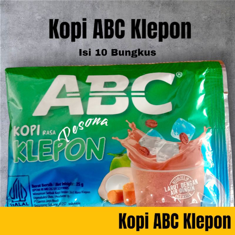 Jual Kopi ABC Klepon 1 renceng isi 10 bungkus 25gr kopi ABC kopi instan ...