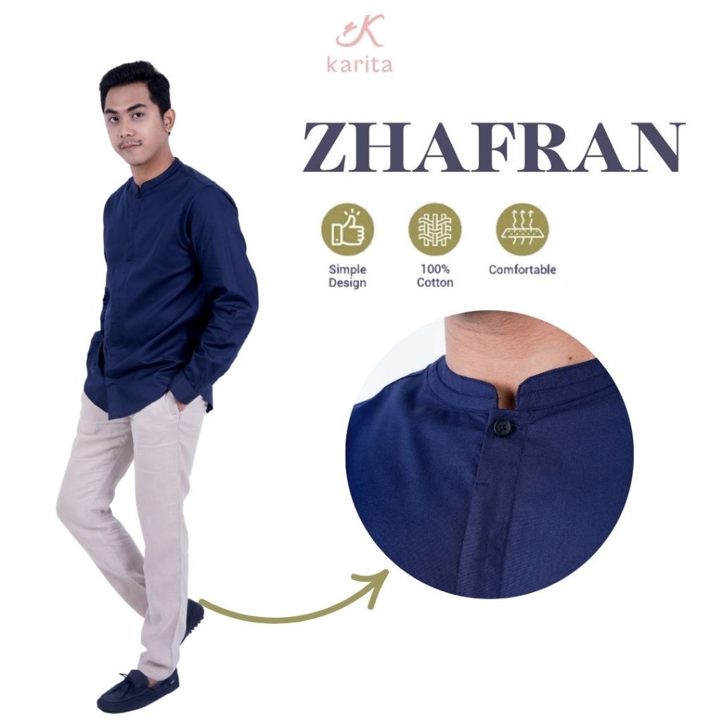 Jual Karita - Koko Katun Lengan Panjang Zhafran | Shopee Indonesia