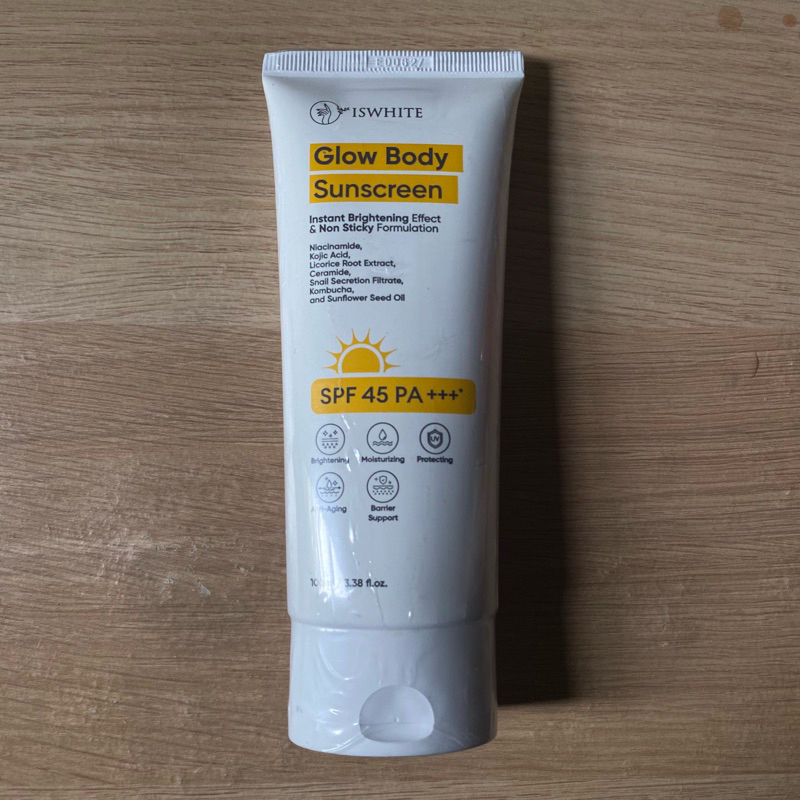 Jual ISWHITE Glow Body Sunscreen SPF 45 PA +++ | Hybrid Sunscreen ...