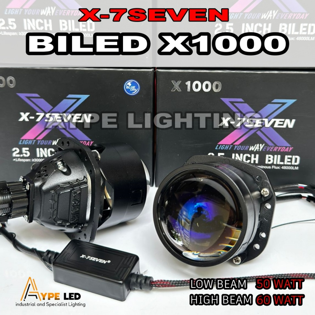 Jual Biled Projector X1000 X-7SEVEN 2,5 inch Bluelens 58 WATT Black ...