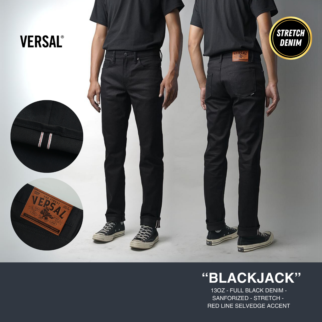 Jual Versal-Blackjack 13oz Selvedge Accent Denim(Ready Stock) | Shopee ...