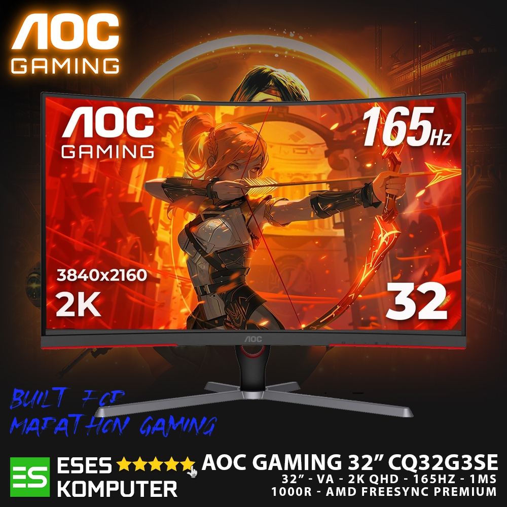 Jual Monitor AOC CQ32G3SE 32" Curved 1000R VA 2K QHD 165Hz 1ms AMD ...