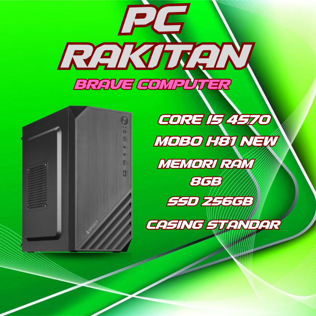 Jual PC Komputer CPU Rakitan Core i5 4570 Ram 8GB SDD 256GB Casing Standar Siap Pakai Admin ...