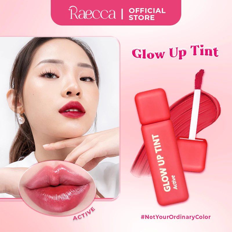 Jual Lipstick Raecca Glow Up Tint Shade Active [Lip Tint] 5ml ORIGINAL | Shopee Indonesia