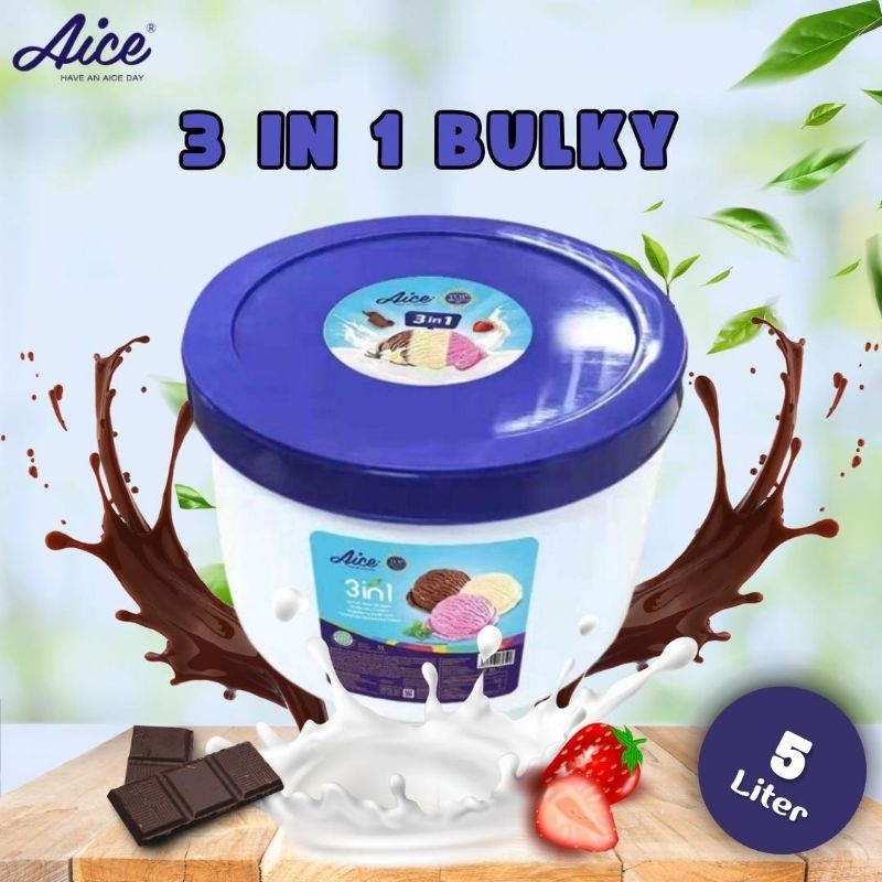 Jual Aice 3 In 1 Bulky 5 Liter / Es Krim Aice 3 Rasa | Shopee Indonesia