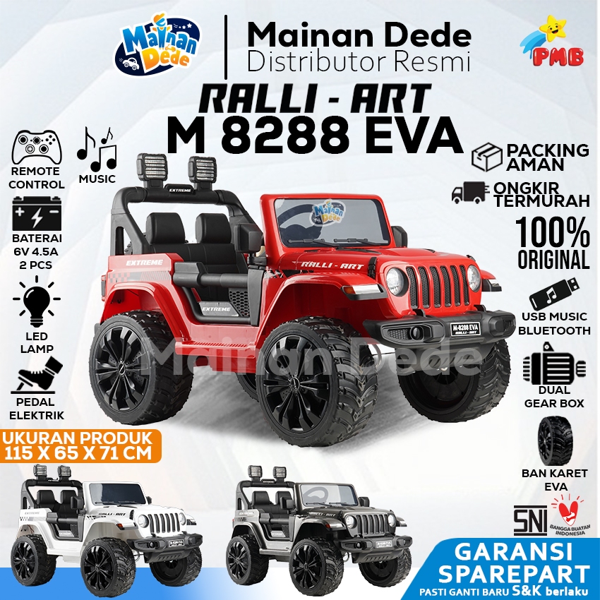 Jual Mainan Mobil Aki Anak PMB 8288 Jeep Rubicon OFF ROAD REMOTE M8288 ...