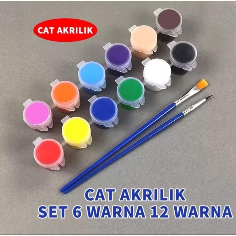 Jual Cat akrilik Set 12 Warna 6 Warna/Cat Akrilik Kanvas Lukisan Kanvas ...