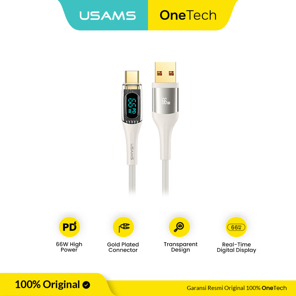 Jual USAMS Shadow Series Kabel Data Type C 66W Transparent Digital ...