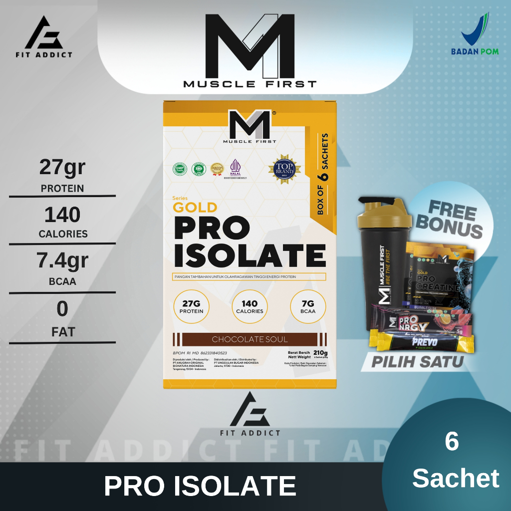 Jual M1 Muscle First Gold Pro Isolate Box isi 6 Sachet Whey Protein ...