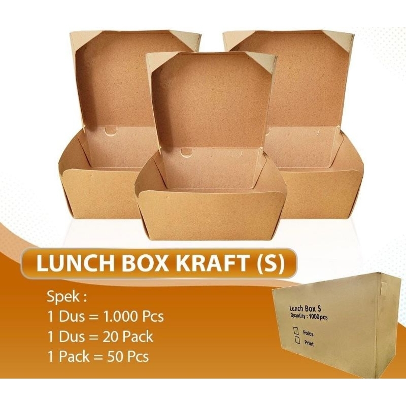 Jual Paper Lunch Box Tebal S M L Kraft Coklat Food Tray Laminasi kotak makan | Shopee Indonesia