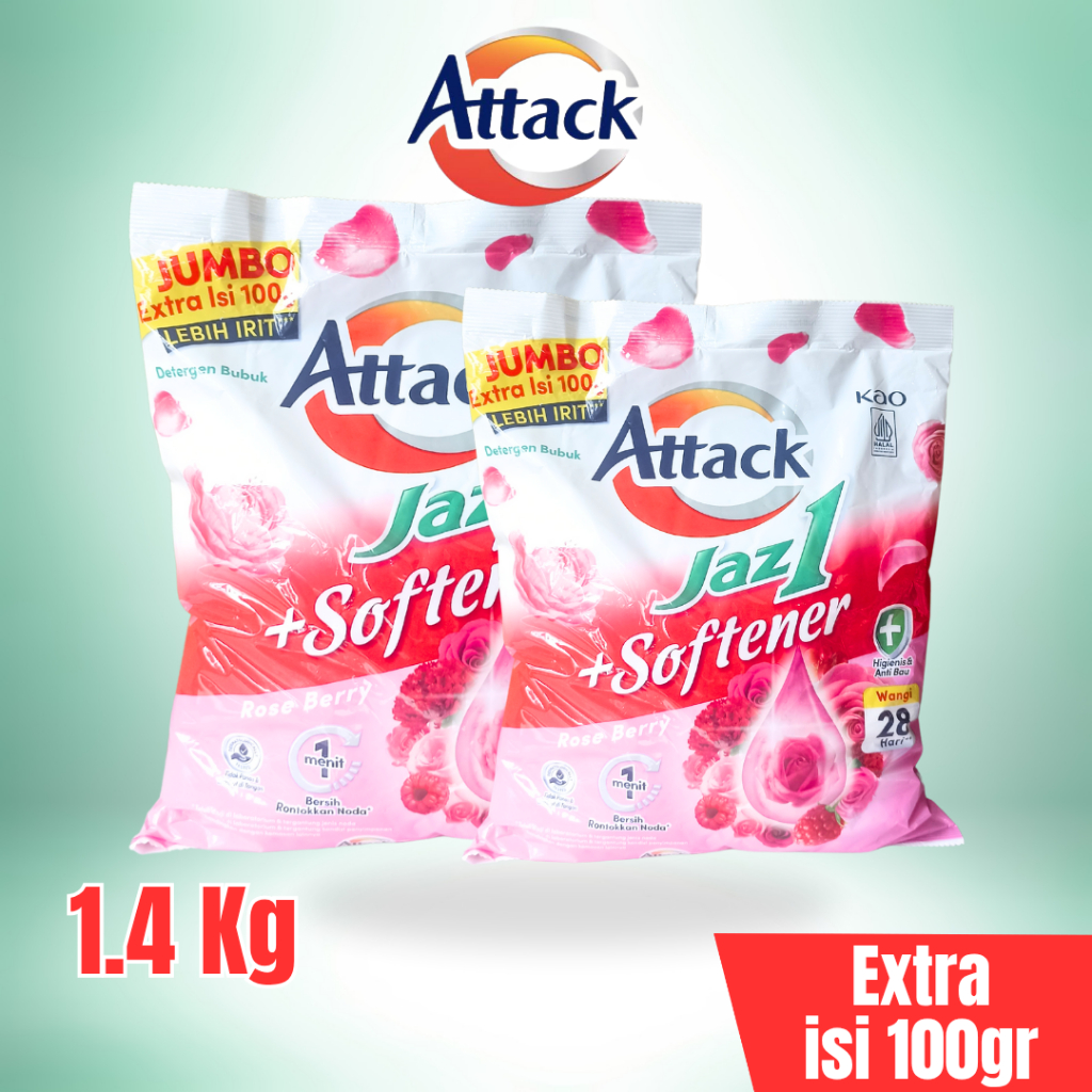 Jual ATTACK DETERGEN + SOFTENER 1.400GR + 100GR JUMBO | Shopee Indonesia