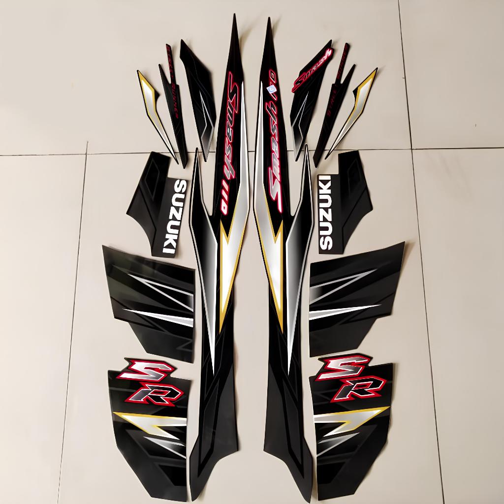 Jual stiker striping suzuki smash sr 110 2010 hitam full lis body ...