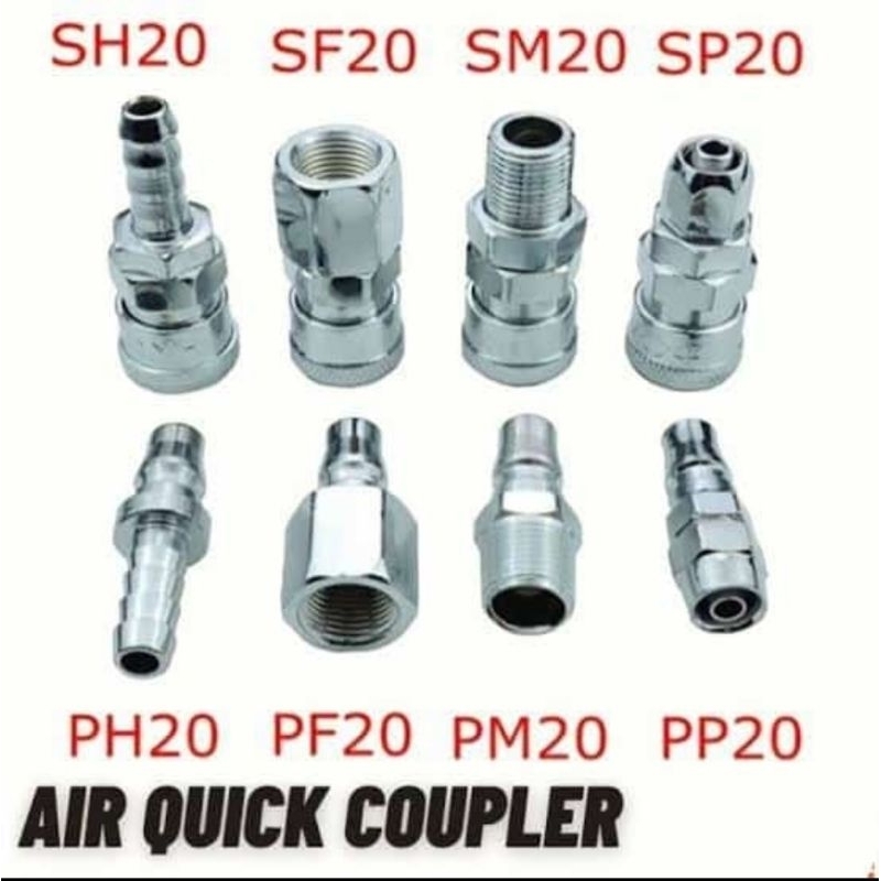 Jual Quick Coupler 20SM 20SF 20PF 20PH 20PM 20SH / Kopler Angin ...