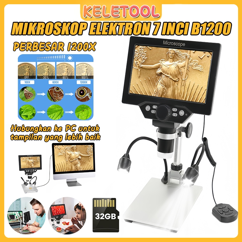 Jual Mikroskop Digital B1200 7 Inch Layar Warna Besar Layar LCD Dasar ...