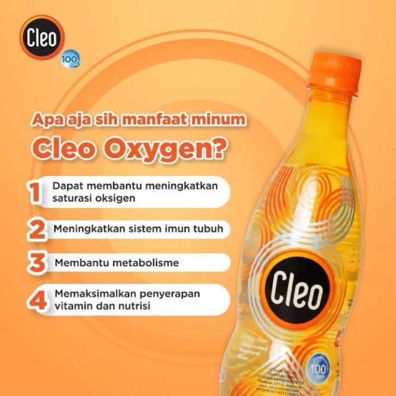 Jual 3 BOTOL 50k CLEO OXYGEN AIR MINERAL BEROKSIGEN 100ppm | Shopee ...