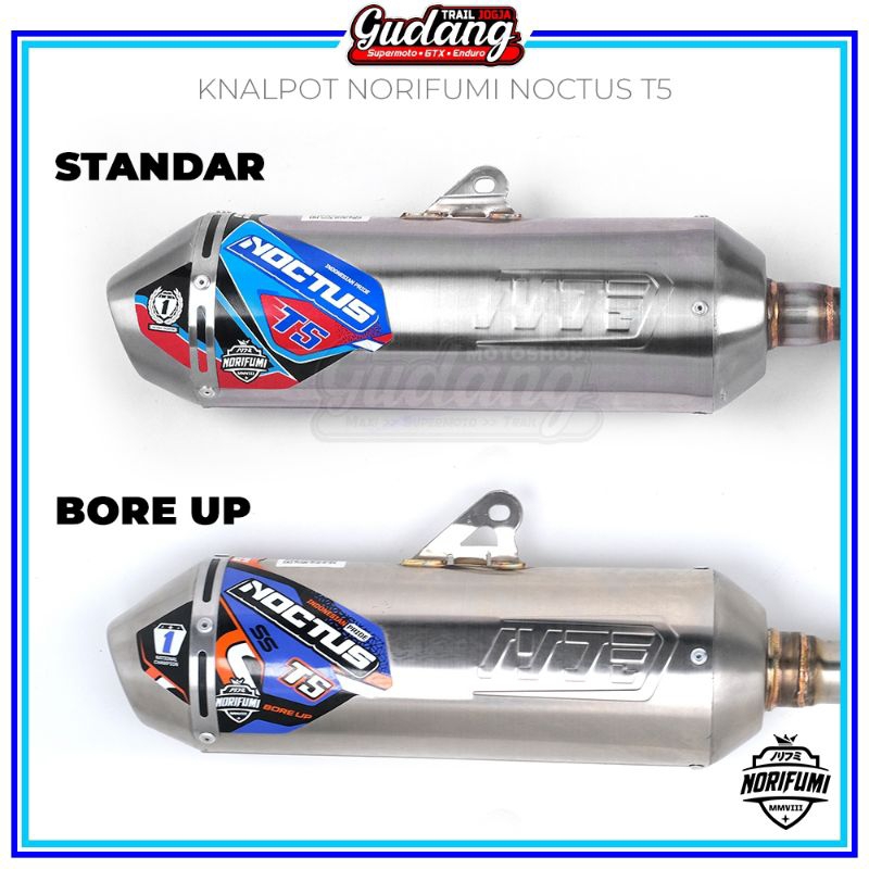 Jual Knalpot Kenalpot Muffler Norifumi Noctus T5 STAINLESS BORE UP ORIGINAL KLX BIGFOOT DT CRF ...